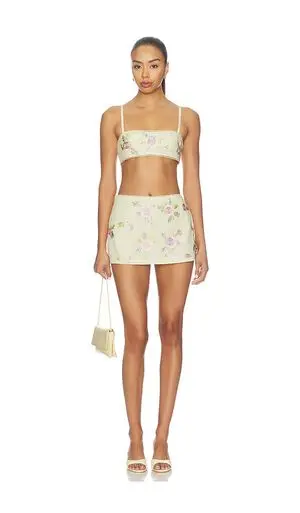 For Love & Lemons Ribbon Flowers Top In . Also