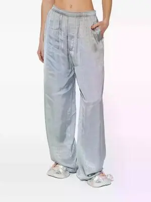 Balenciaga Logo-print Wide-leg Trousers - Blue