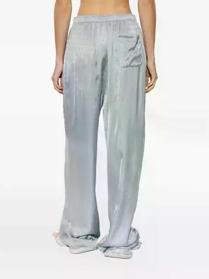 Balenciaga Logo-print Wide-leg Trousers - Blue
