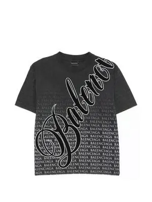 Balenciaga Short-sleeved Allover T-shirt - Black