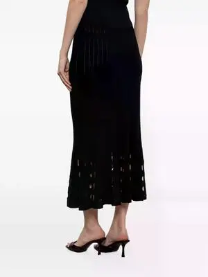 TWINSET Pointelle-knit Cut-out Midi Skirt