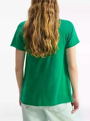 American Vintage Jacksonville Slub Texture V-neck T-shirt - Green