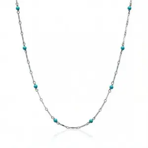 CARTOGRAPHY Blue / Silver Mykonos Satellites Of Turquoise Bead Necklace - Blue/silver