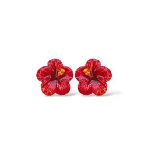 SUNSET MAGIC STUDIO Aloha Hibiscus Earrings - Red
