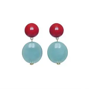MALOLO JEWELRY Red / Green Minigami Earrings Ume - Red/green