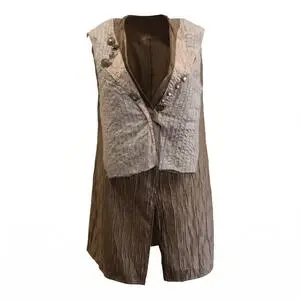 SANIYA KHAN Sano Charcoal Silver Vest