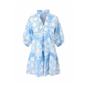 PICK HAPPY Chloe Mini Dress With Pintuck Tree Baby - Blue