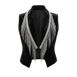 SANIYA KHAN Celine Fringe Vest