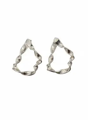MITSYMAY JEWELLERY Twists & Tangled Teardrop Earrings - Silver