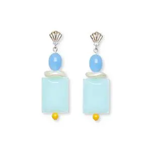 MALOLO JEWELRY Blue / White Minigami Earrings Cefalu - Blue/white