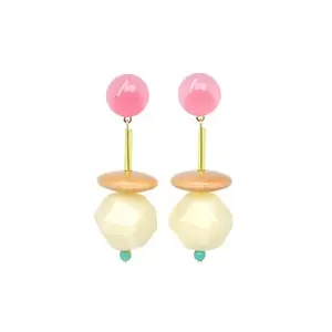MALOLO JEWELRY Malolo Jewelry Sculptural Drop Earrings White/pink