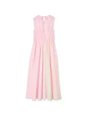 Cecilie Bahnsen Christy Smocked-waist Maxi Dress - Pink
