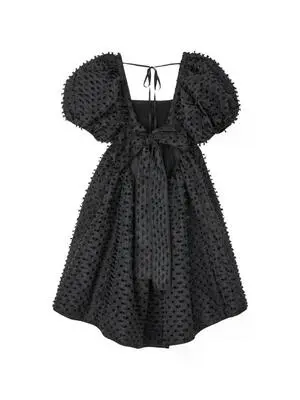 Cecilie Bahnsen Flamma Fil-coupé A-line Mini Dress - Black
