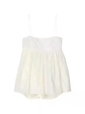 Cecilie Bahnsen Veronica Bow-detail Sleeveless Peplum Blouse - Neutrals