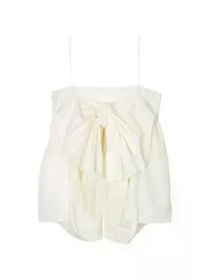 Cecilie Bahnsen Veronica Sleeveless Peplum Blouse - Neutrals