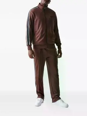 New Era Script-embroidered Side-stripe Track Pants - Brown