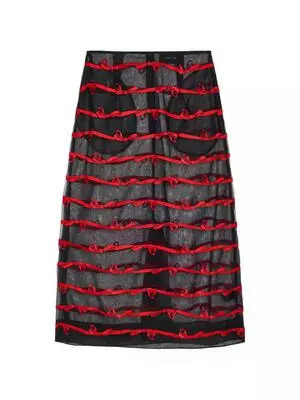 Simone Rocha Bow-embellished Tulle Midi Skirt - Black