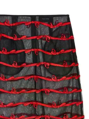 Simone Rocha Bow Embellished Tulle Midi Skirt