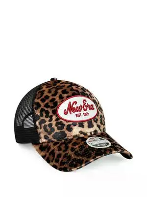 New Era 9forty Leopard-print Mesh-panel Trucker Cap