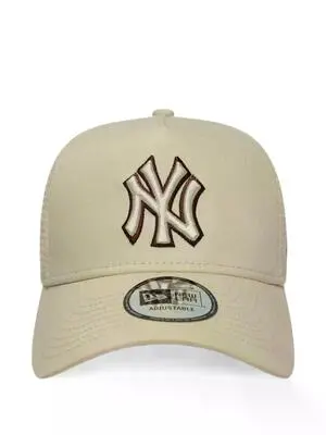 New Era Ny Logo-embroidered Mesh-panel Trucker Cap - Neutrals
