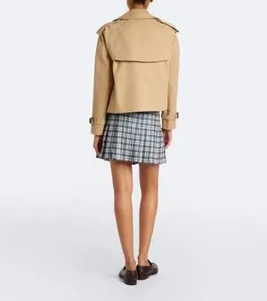 Burberry Check Pleated Tweed Miniskirt