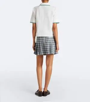 Burberry Check Pleated Tweed Miniskirt