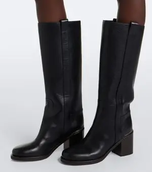 Brunello Cucinelli Monili Leather Knee-high Boots