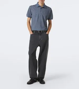 Etro Paisley Cotton Pique Polo Shirt