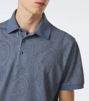 Etro Paisley Cotton Pique Polo Shirt