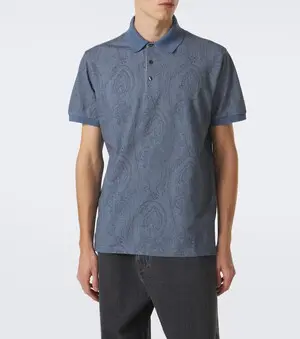 Etro Paisley Cotton Pique Polo Shirt