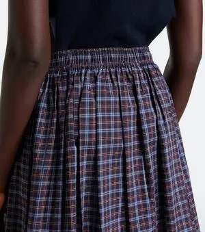 Miu Miu Checked Cotton Poplin Miniskirt
