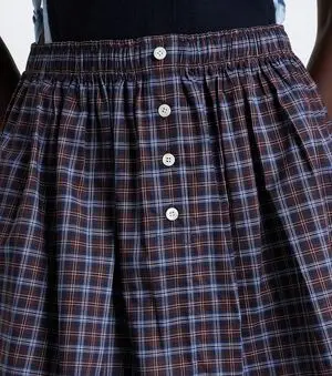 Miu Miu Checked Cotton Poplin Miniskirt
