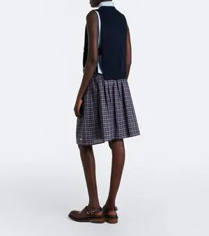 Miu Miu Checked Cotton Poplin Miniskirt