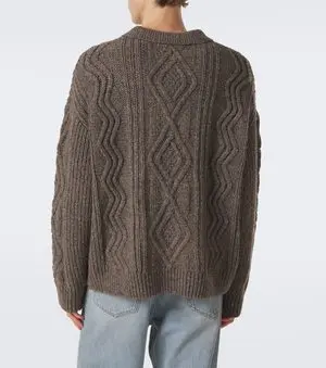 FRAME Cable-knit Wool And Alpaca-blend Polo Sweater