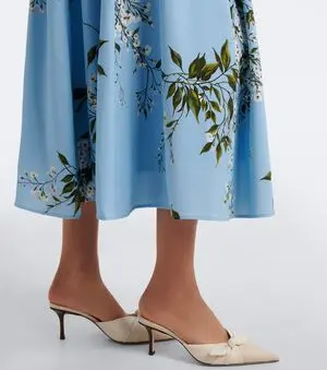Monique Lhuillier Floral Belted Midi Dress
