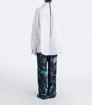 Dries Van Noten Printed Moire Wide-leg Pants