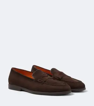 Santoni Milo Suede Penny Loafers