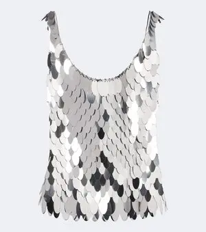 Rabanne Sequin-embellished Top - Silver