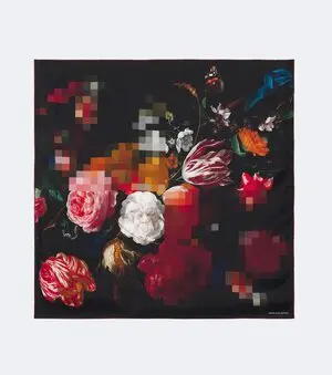 Dries Van Noten Floral Silk Twill Scarf - Multicoloured