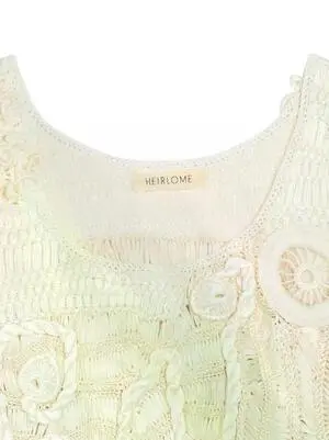 HEIRLOME India Crochet-knit Asymmetric Top - Neutrals