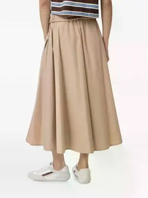 GAELLE PARIS Drawstring-waist Logo-print Midi Skirt