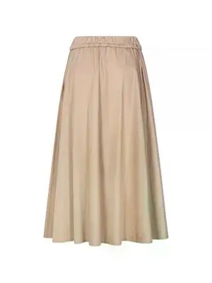 GAELLE PARIS Drawstring-waist Logo-print Midi Skirt