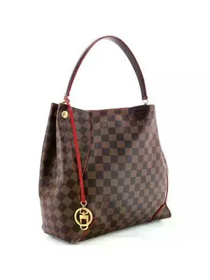 LOUIS VUITTON Caissa Damier Leather Hobo Bag - Red