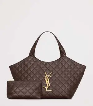 Saint Laurent Medium Quilted Leather Icare Tote Bag