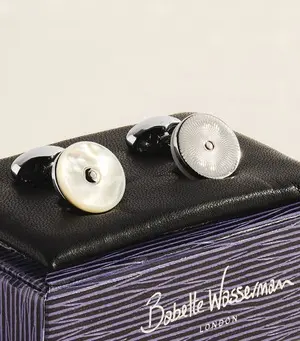 BABETTE WASSERMAN LONDON Rhodium-plated Tiger’s Eye Tourbillon Cufflinks