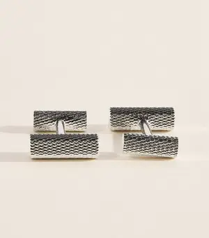 BABETTE WASSERMAN LONDON Rhodium-plated Thread Bar Cufflinks - Silver