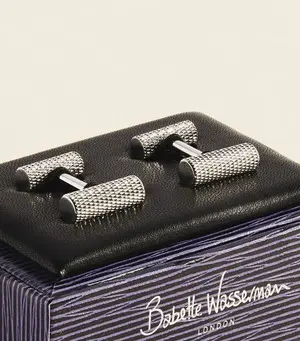 BABETTE WASSERMAN LONDON Rhodium-plated Thread Bar Cufflinks