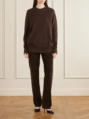 THE ROW Frava Cotton-corduroy Straight-leg Pants - Brown