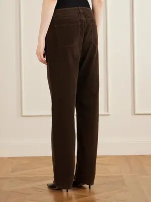 THE ROW Frava Cotton-corduroy Straight-leg Pants - Brown