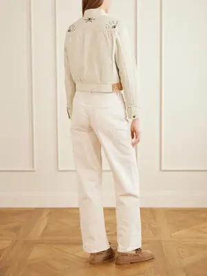 Ralph Lauren Ida Cropped Embellished Denim Jacket